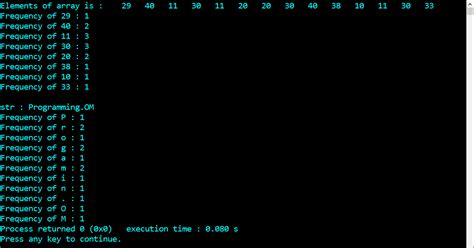 Program In C To Count Frequency Of Each Elements Of Array String