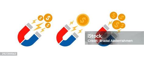 달러 동전 아이콘 세트와 돈 자석 자석은 금화 벡터 아이콘을 끌어들입니다 0명에 대한 스톡 벡터 아트 및 기타 이미지 0명 개념 경제 Istock