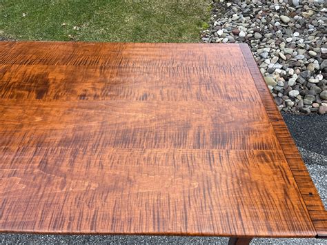 8ft Tiger Maple Wood Dining Table And Two Extensions Sold