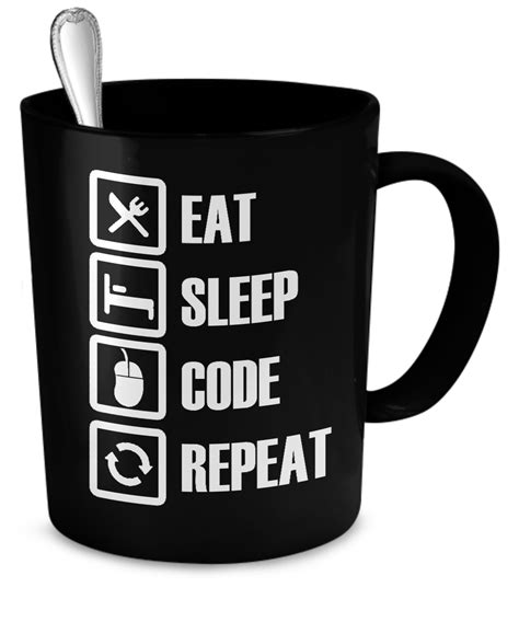 Eat Sleep Code Repeat Mug T For Coder Programmer Developer Nerd Humor Mugs Coding