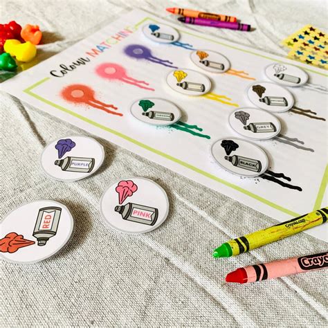 Color Matching Printable Colour Sorting Activity Babe Learning Homebabe Printable Etsy