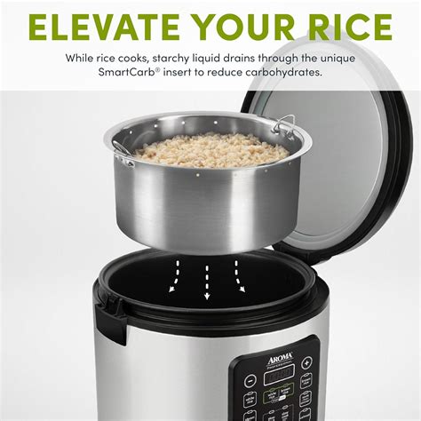 Aroma Housewares 20 Cup Cooked 10 Cup Uncooked Digital Rice Cooker Slow Cooker Food Steamer