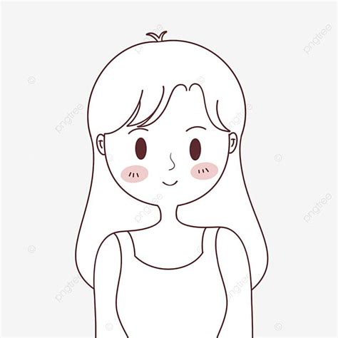 รูปการ์ตูนสาวน่ารัก ๆ ที่มีผมยาว Png สดขนาดเล็ก รูปที่ติด การ์ตูน