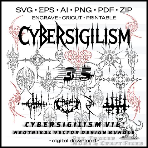 Cyber Sigilism Tattoo Stencil Etsy