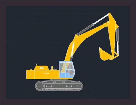 Excavator Dynamic Block 2d Dwg Block For Autocad • Designs Cad