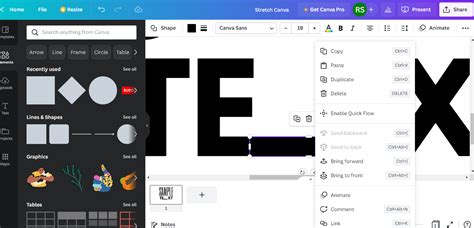 how to stretch slant and wrap text in canva graphic pie