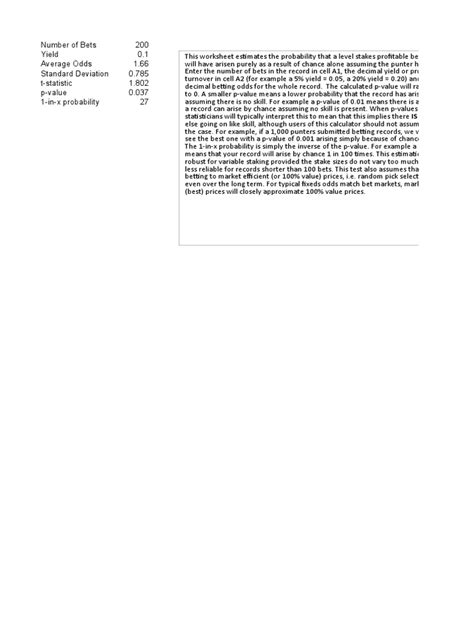 P Value Calculator Pdf P Value Odds