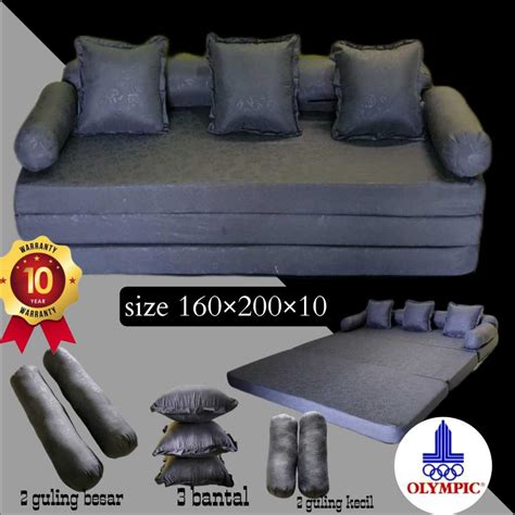 Jual Sofa Bed Kasur Busa Olympic Kursi Tamu Kasur Karakter Sofabed Minimalis Harga Murah 160x