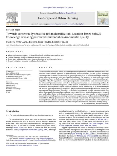 Towards Contextually Sensitive Urban Densification Pdf Geographic