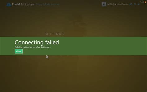 Failed To Getinfo Server After 3 Attempts Fivem Client Support Cfxre Community