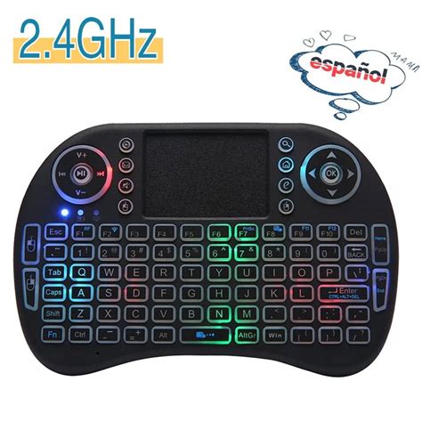Mini Wireless Keyboard Remote Control Touchpad Mouse Combo Controller With Rgb Backlight For