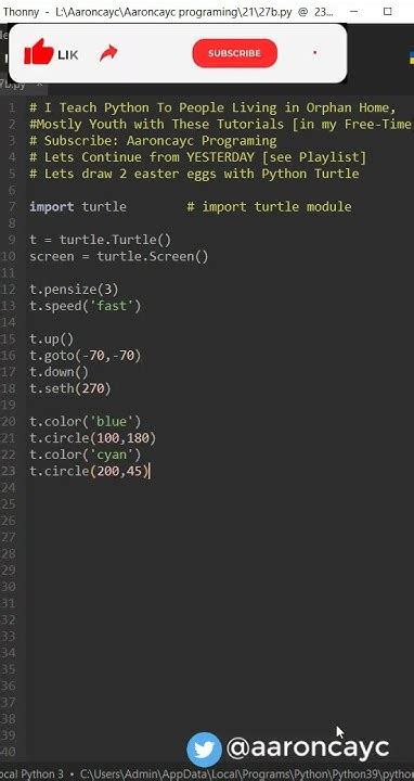 python coding short video draw 2 easter eggs python turtle shorts