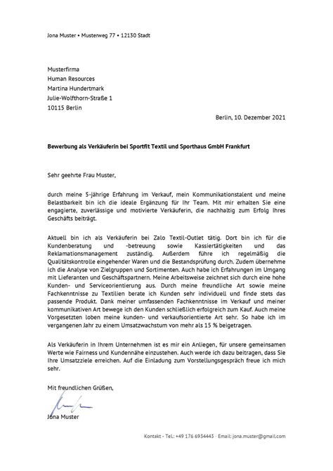 Bewerbung Als Verkäuferin Verkäufer Muster And Tipps