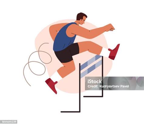 바를 뛰어넘는 운동선수 흰색 배경에 분리된 평면 벡터 그림 프로 육상 선수 높이뛰기 스포츠 경기 Championship에 대한 스톡 벡터 아트 및 기타 이미지 Istock