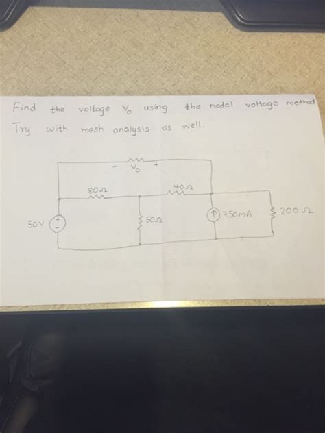 Solved Find The Voltage V0 Using The Nodal Voltage Method