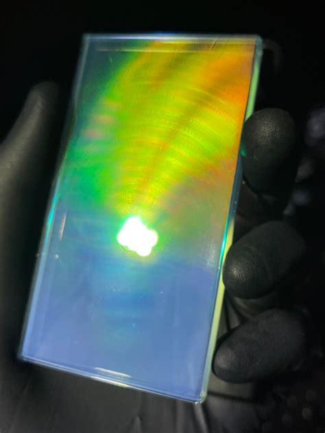 Transparent Pastel Concave Diffraction Grating Glass Laser Hologram