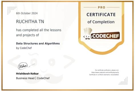 Ruchitha T N On Linkedin Datastructures Algorithms Codechef