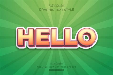 Premium Vector Hello Bold Modern Text Effect Editable Premium Font Style