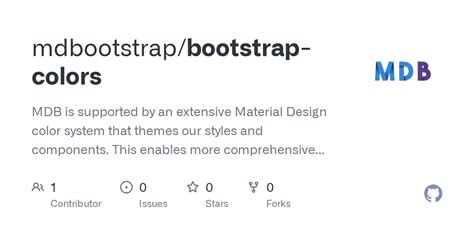 GitHub Mdbootstrap Bootstrap Colors MDB Is Supported By An Extensive Material Design Color