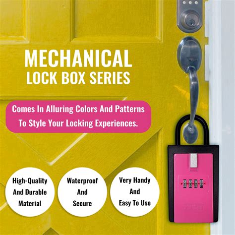 Nuset 4 Digit Number Combination Key Card Storage Lockbox In Pink Nu Set