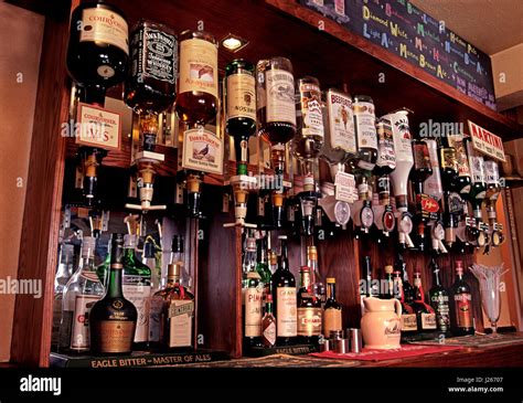 1990s Pub Spirits Optics Bar Variety Of Spirits Alcoholic Drinks And