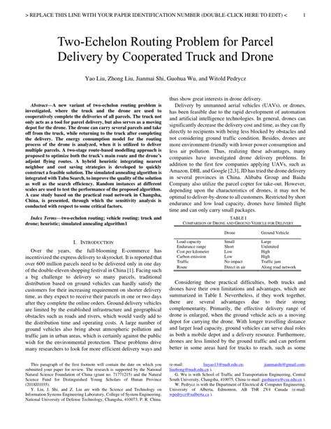 Pdf Two Echelon Routing Problem For Parcel Delivery By Cooperated Truck And Drone