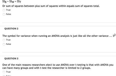 Solved SSB SSW SST Or Sum Of Squares Between Plus Sum Of Chegg Com