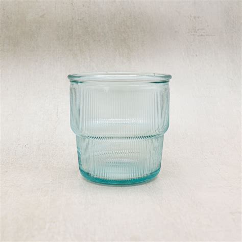 Stacking Ribbed Glass Tumbler 100 Recycled Glass 220ml Modden