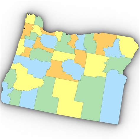 Oregon Political Map 3d Model By Plutonius3d