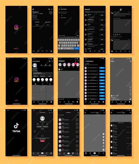 Premium Vector | Instagram tiktok threads social media social network screen mockup user ...