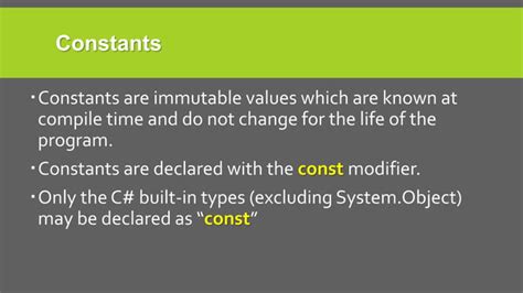 Data Types Variables And Constants In C Programming Pptx