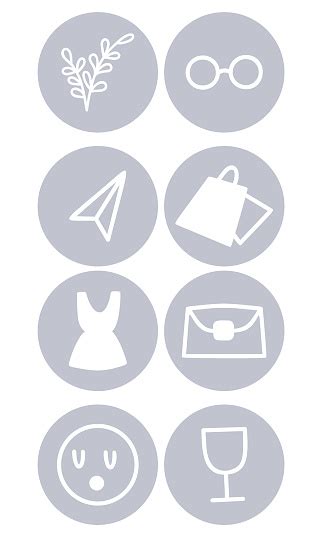 하이라이트 커버 스토리 패션 귀여운 세트 블로거 스타일 프레임 여성 세트의 아이콘 디자인 최소한의 레이아웃 이미지 기반 소셜 미디어에 대한 스톡 벡터 아트 및 기타 이미지