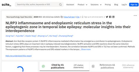 Nlrp3 Inflammasome And Endoplasmic Reticulum Stress In The