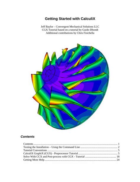 Pdf Getting Started With Calculix