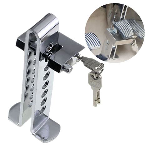 자동차 클러치 잠금 장치 범용 자동 브레이크 페달 잠금 장치 스로틀 액셀 보안 스틸 스테인레스 도난 방지 도구 페달 잠금 장치 Aliexpress