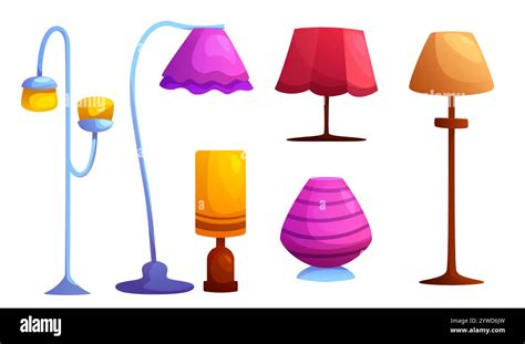 Table And Floor Lamp Collection Curved Blue Standing Light Purple