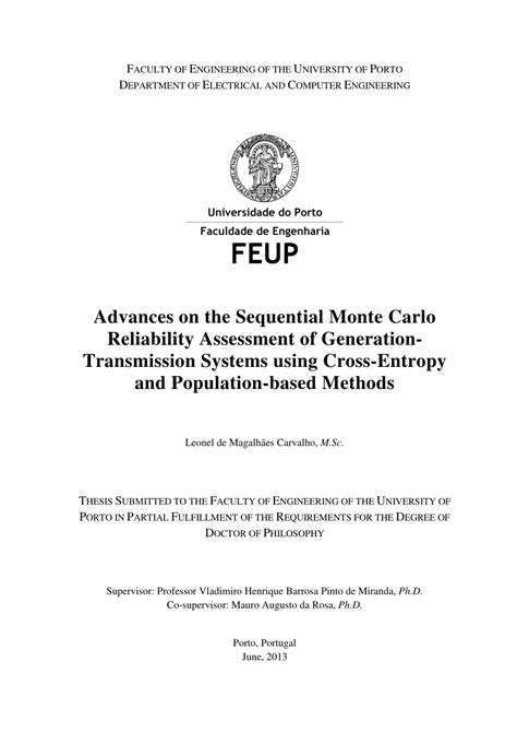 Pdf Advances On The Sequential Monte Carlo Reliability Assessment Of Generation Transmission