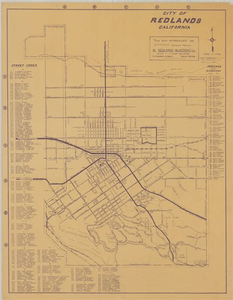 1949 Map Of Redlands Redlands Area Historical Society
