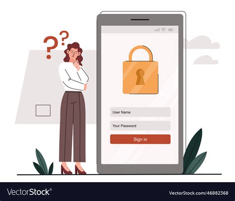 Woman With Password Royalty Free Vector Image VectorStock