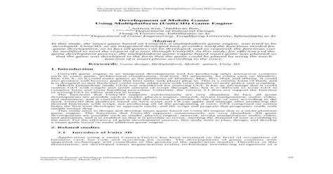 pdf development of mobile game using multiplatform … of mobile game