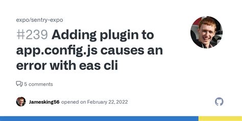 Adding Plugin To App Config Js Causes An Error With Eas Cli Issue Expo Sentry Expo GitHub