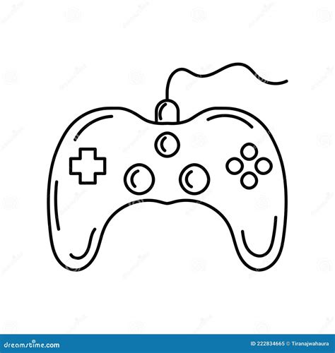 Joystick Thin Line Icon Gaming Vector Illustration Isolated On White Gamepad Computer Outline