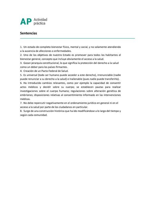 API Sentencias COMPLETO PARA REPASAR ANTES DE UN PARCIAL Sentencias Un Estado De Completo