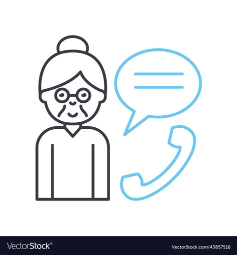 Communication Line Icon Outline Symbol Royalty Free Vector