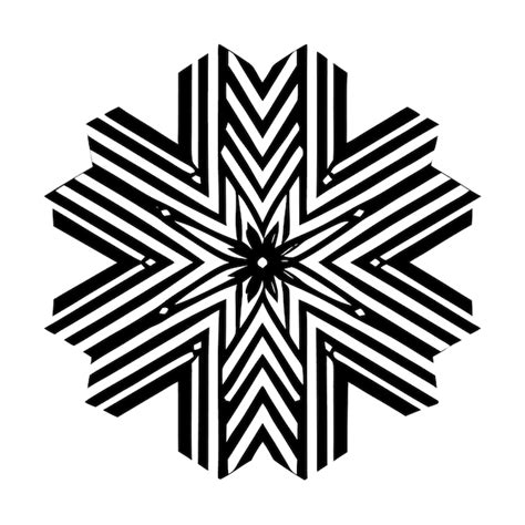 Black And White Geometric Abstract Starburst Pattern Premium Ai Generated Vector