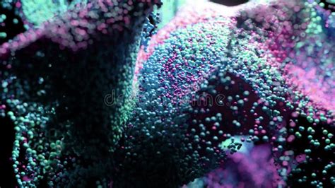 Abstract Concept A Whirlwind Cloud Of Colored Moving Particles On Black Background Blue