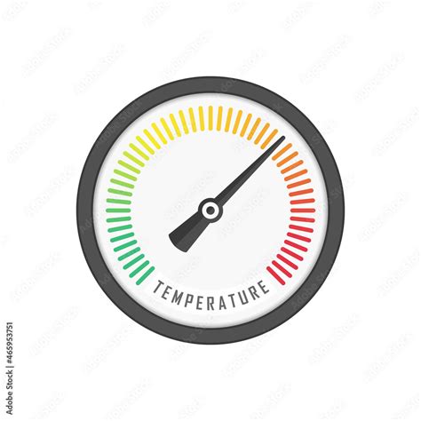 Round Temperature Gauge Isolated On White Background Colored