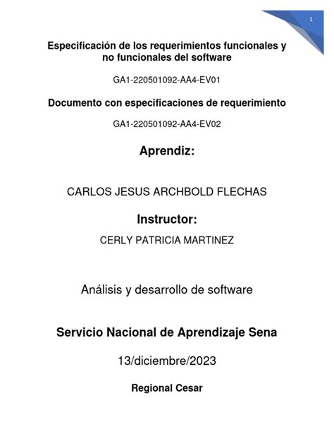 Requerimientos Funcionales Y No Funcionales Pdf Software Usuario