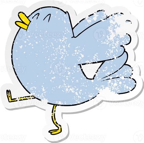 Distressed Sticker Of A Cartoon Flapping Bird 39883389 Png