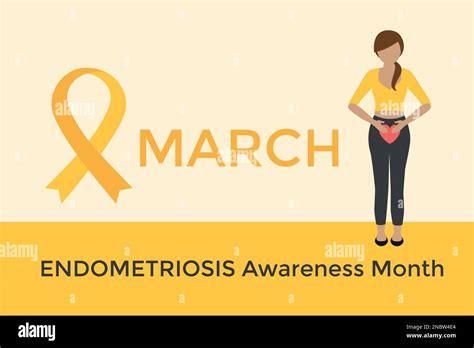 National Endometriosis Awareness Month March Info Graphic Stock Vector
